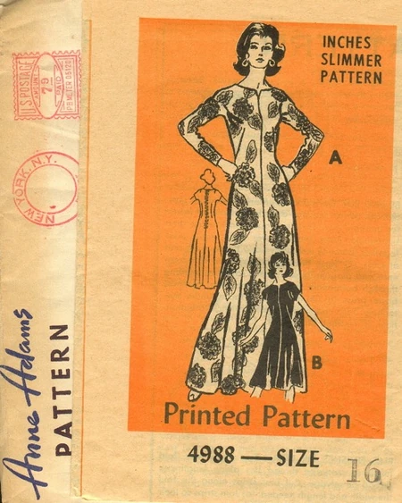 Anne Adams 4988 | Vintage Sewing Patterns | Fandom
