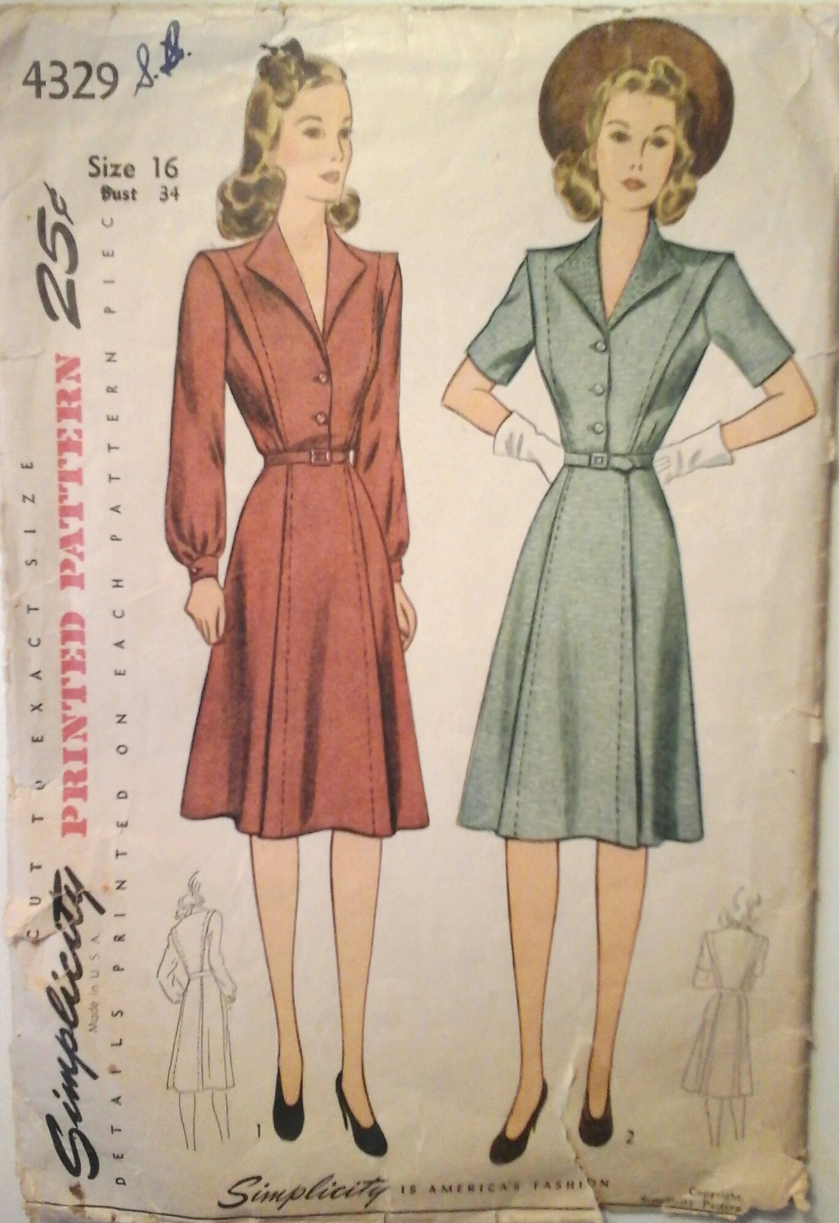 Simplicity 4329 B | Vintage Sewing Patterns | Fandom