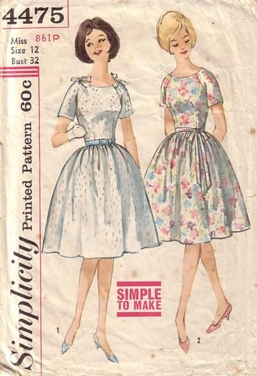 Simplicity 4475 | Vintage Sewing Patterns | Fandom