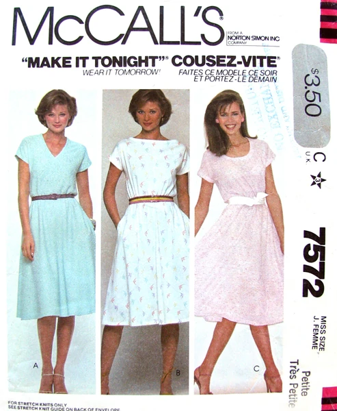 McCall's 7572 A | Vintage Sewing Patterns | Fandom