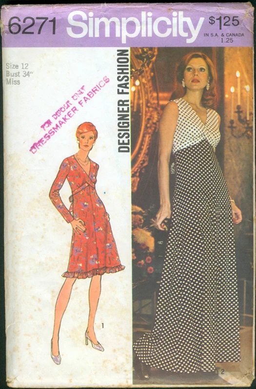 Simplicity 6271 | Vintage Sewing Patterns | Fandom