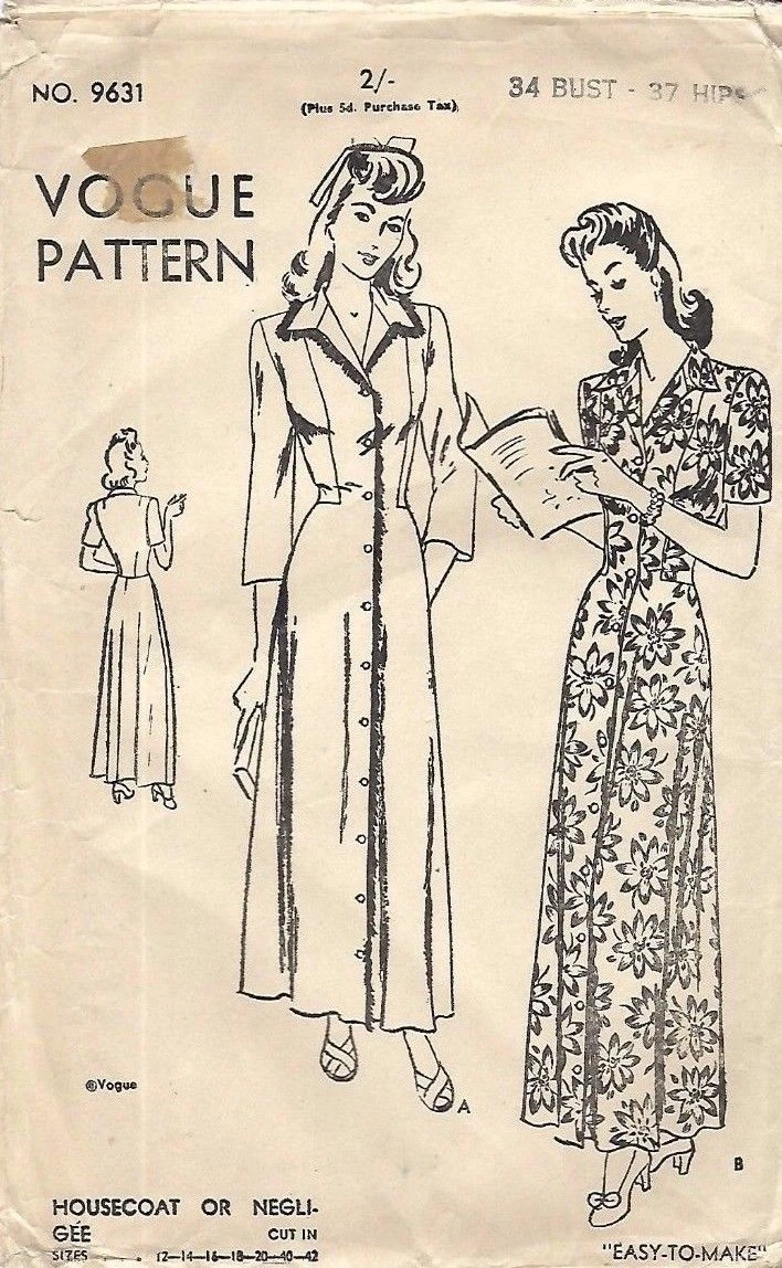 Vogue 9631 B | Vintage Sewing Patterns | Fandom