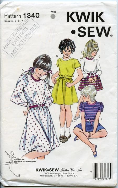 Kwik Sew 1340 | Vintage Sewing Patterns | Fandom