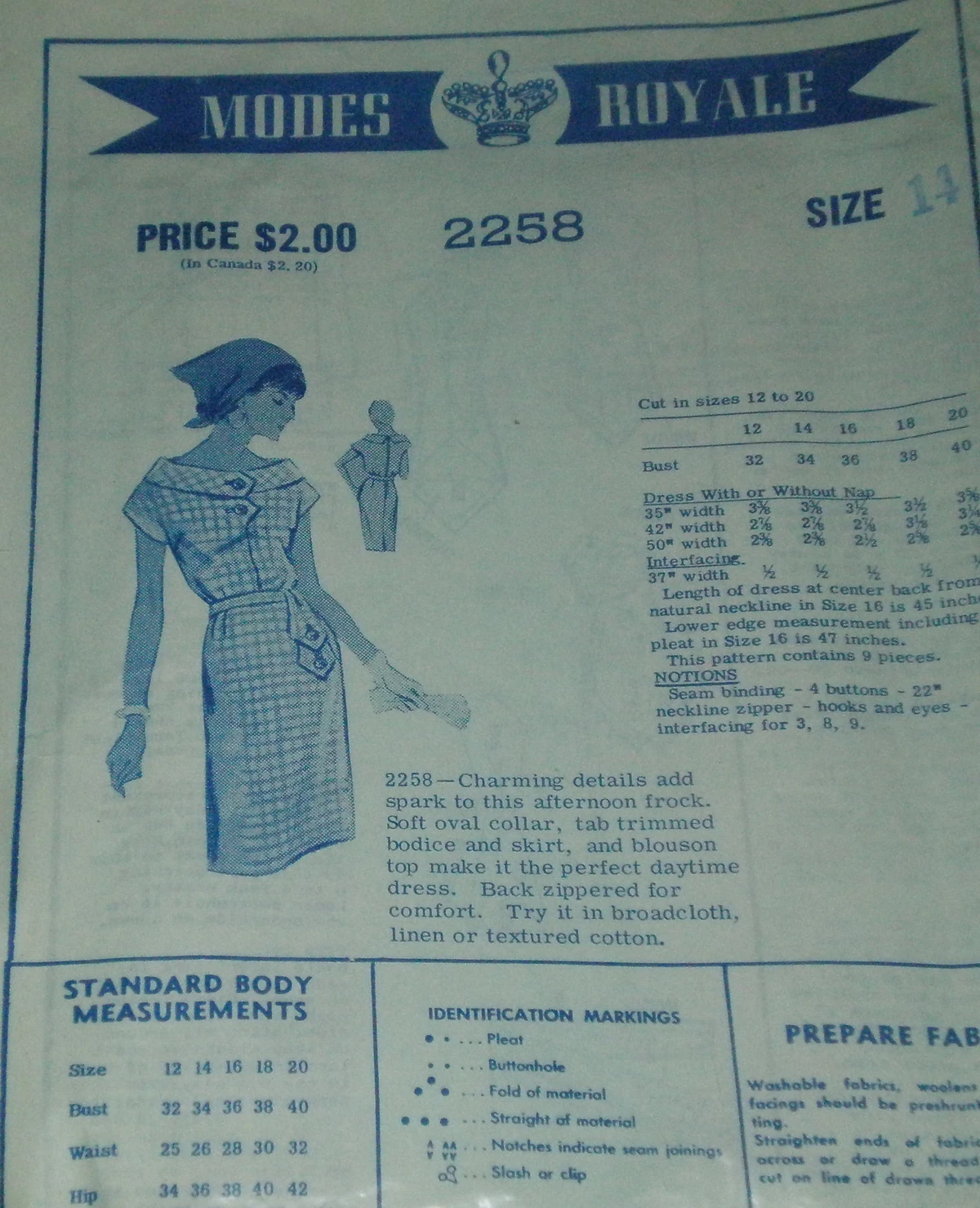 Modes Royale 2258 | Vintage Sewing Patterns | Fandom