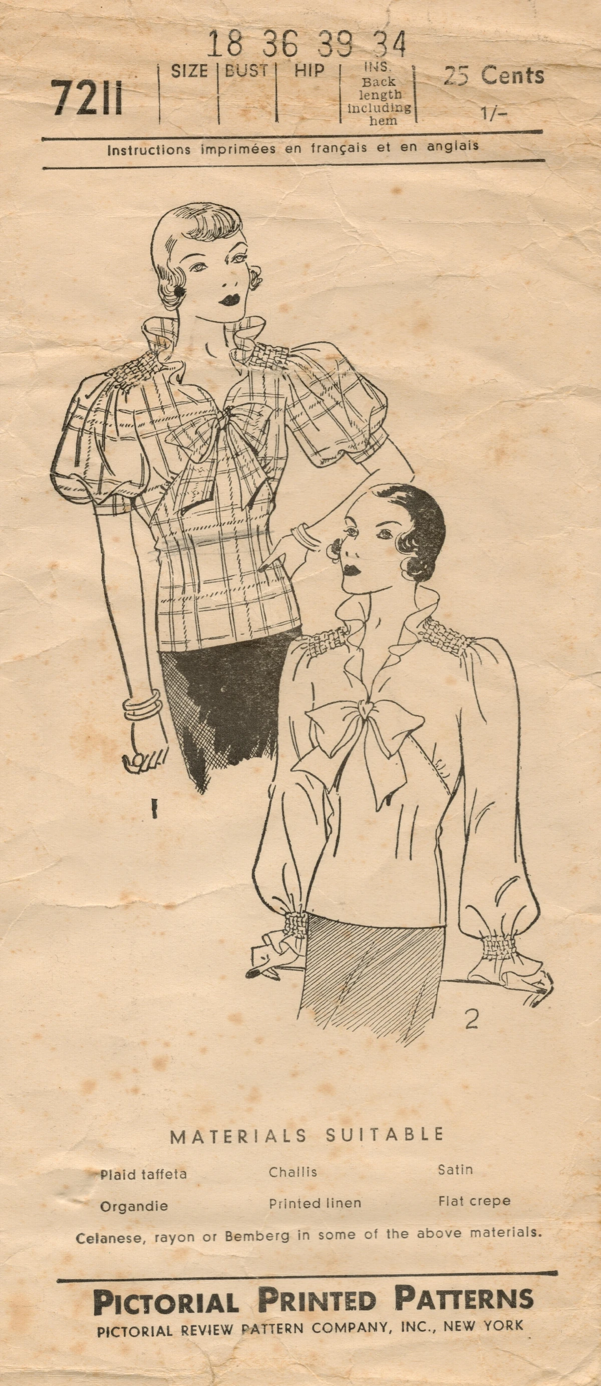 Pictorial Review 7211 | Vintage Sewing Patterns | Fandom