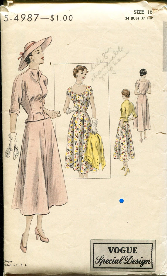 Vogue S-4987 | Vintage Sewing Patterns | Fandom