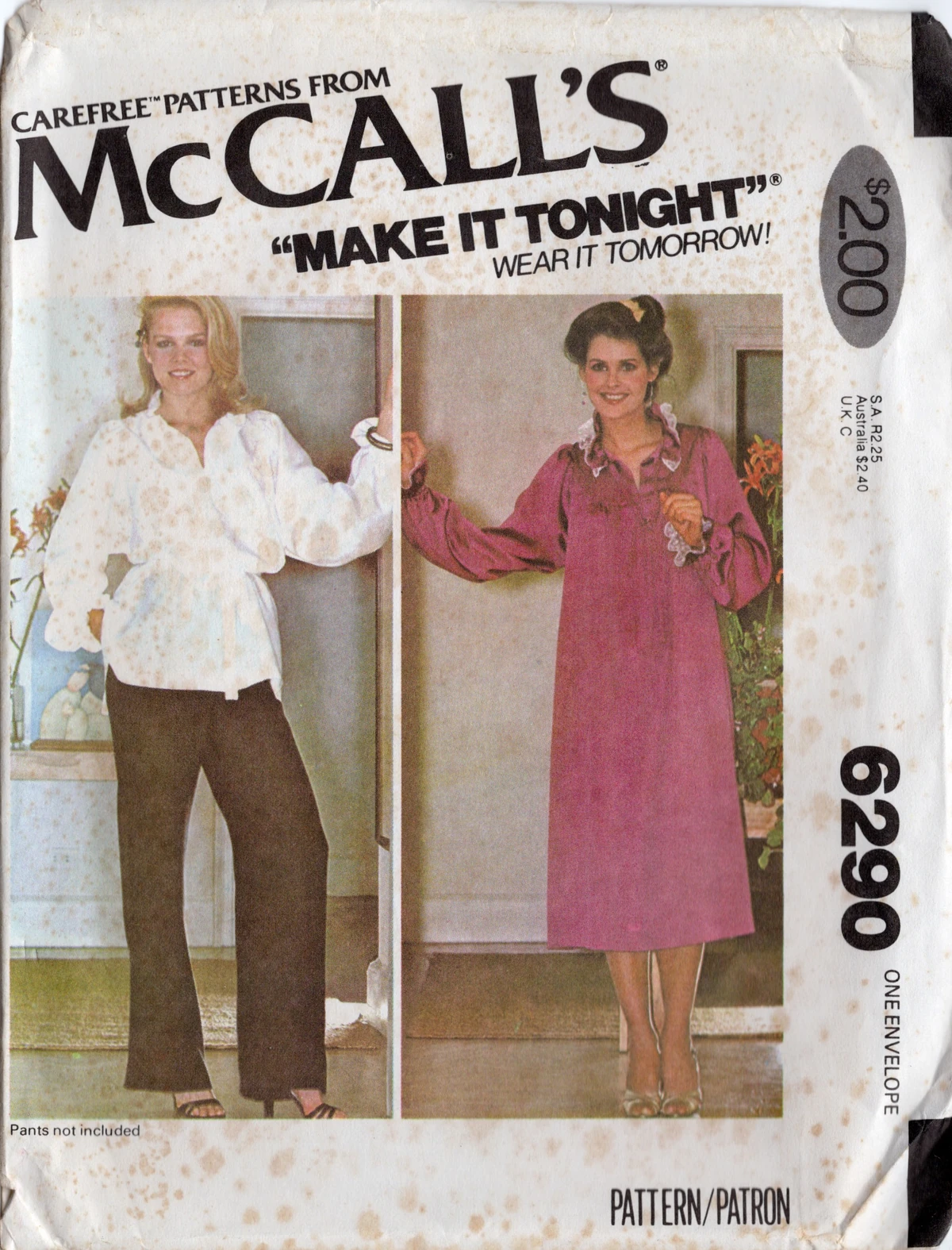 McCall's 6290 | Vintage Sewing Patterns | Fandom