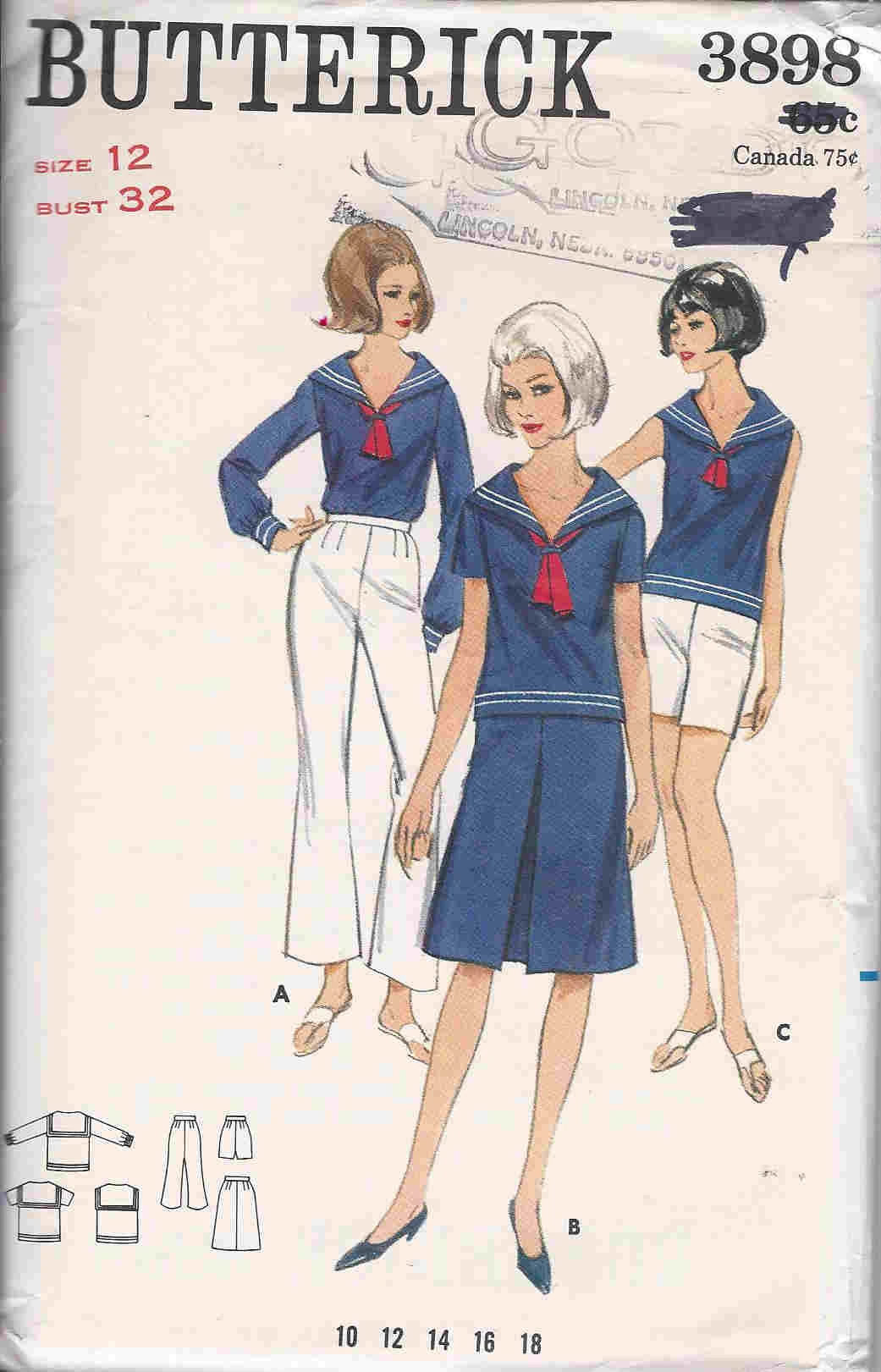 Butterick 3898 A | Vintage Sewing Patterns | Fandom