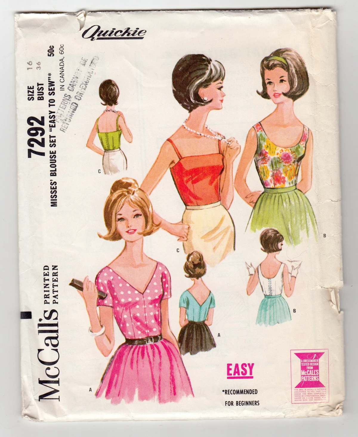 McCall's 7292 | Vintage Sewing Patterns | Fandom