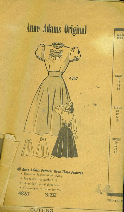 Anne Adams 4867 | Vintage Sewing Patterns | Fandom