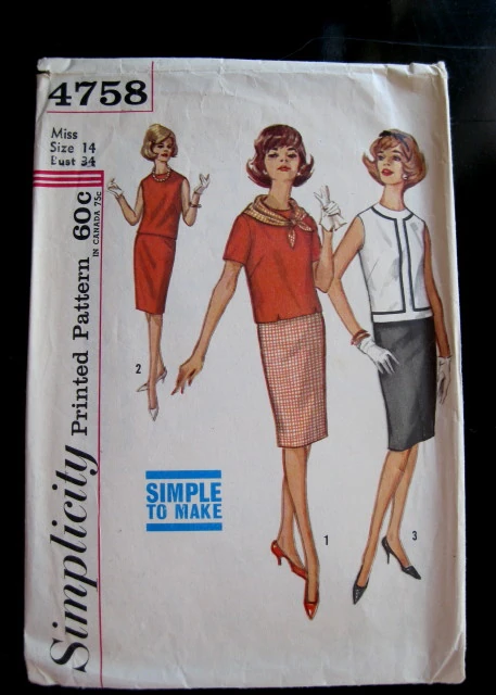 Simplicity 4758 A | Vintage Sewing Patterns | Fandom