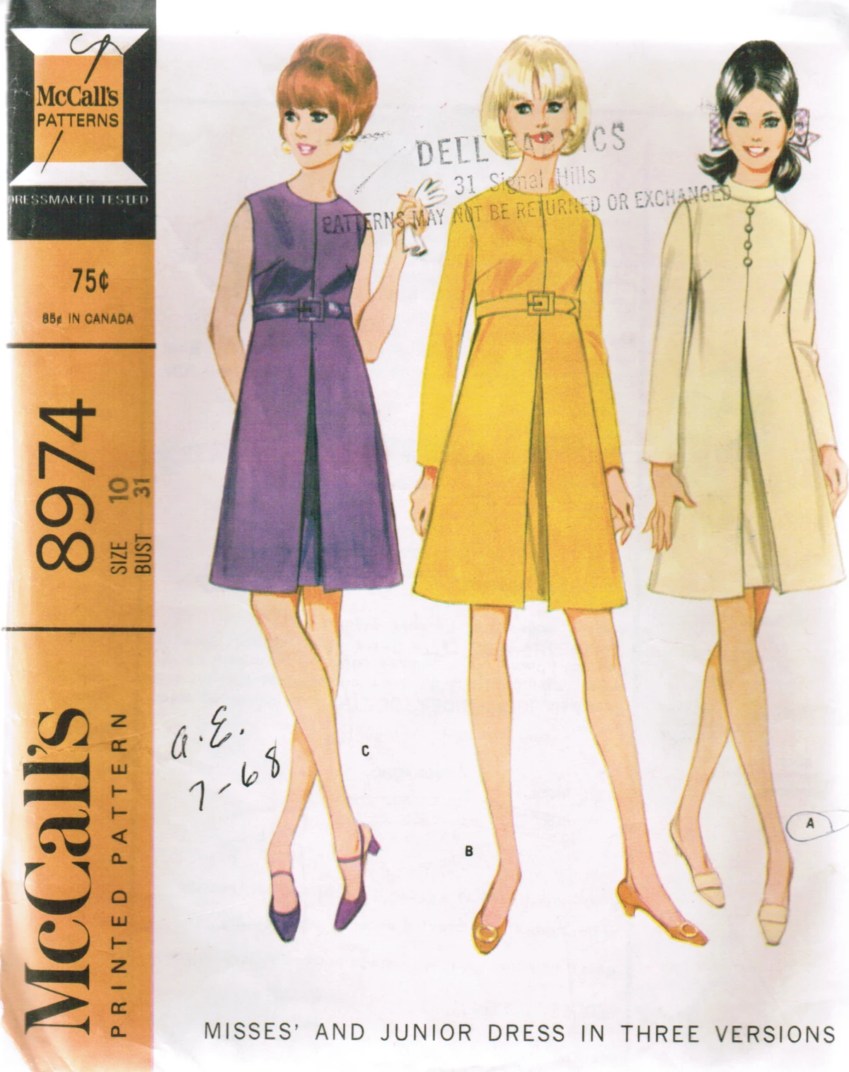 McCall's 8974 | Vintage Sewing Patterns | Fandom