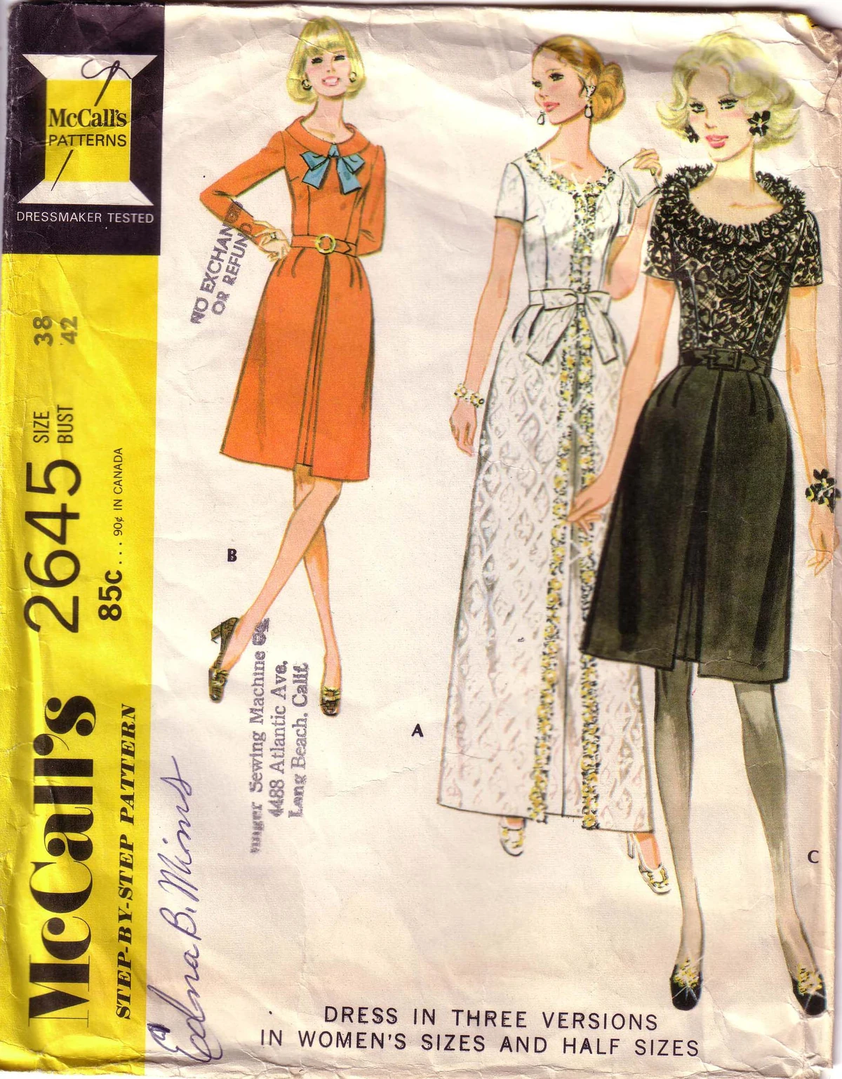 McCall's 2645 | Vintage Sewing Patterns | Fandom