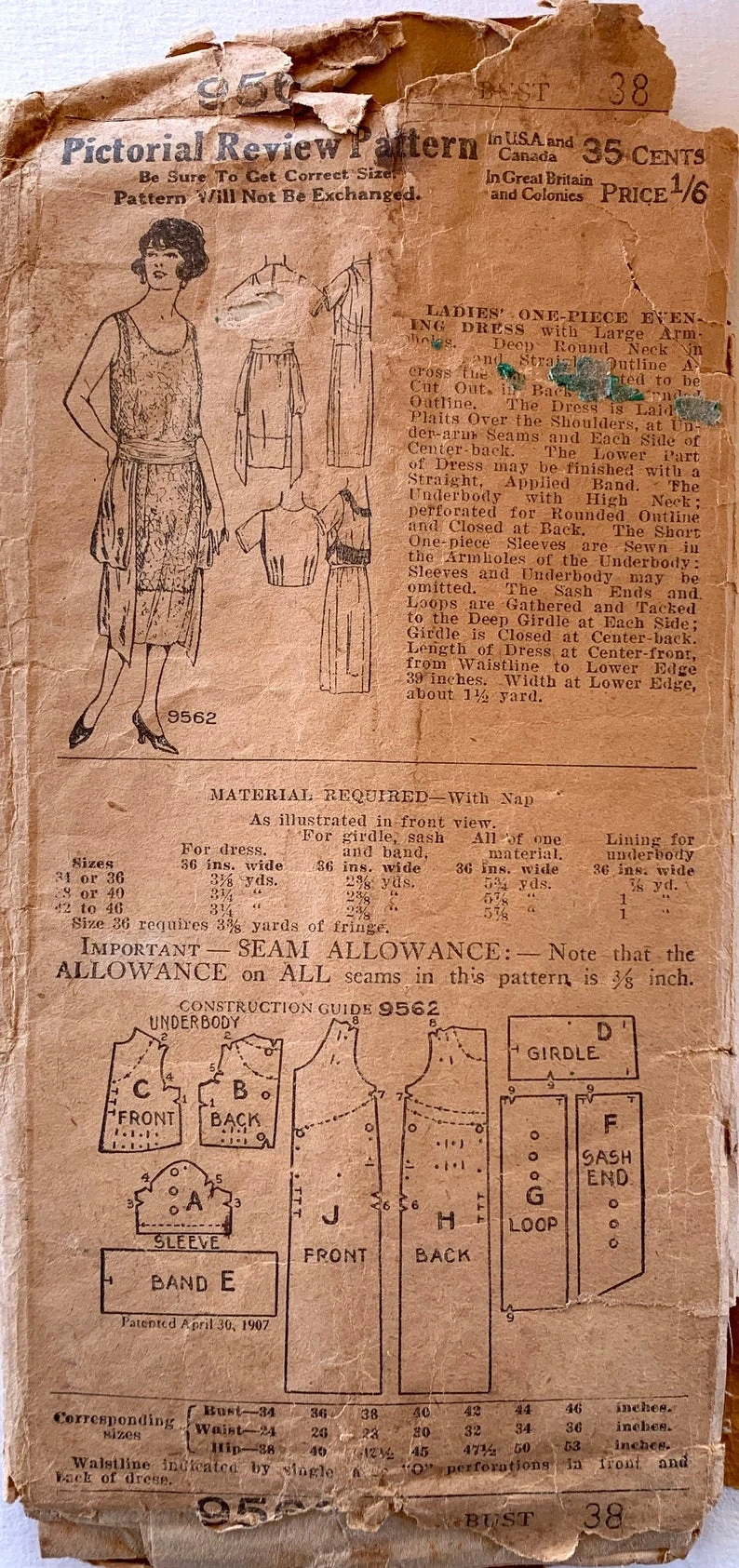 Pictorial Review 9562 | Vintage Sewing Patterns | Fandom