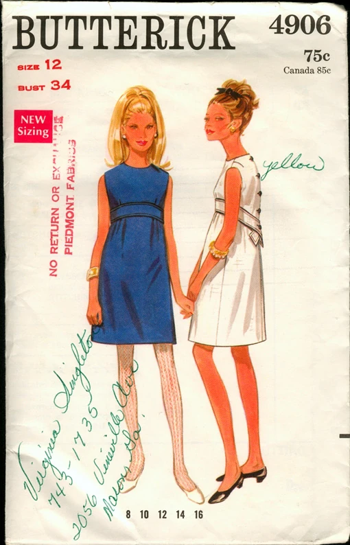 Butterick 4906 | Vintage Sewing Patterns | Fandom