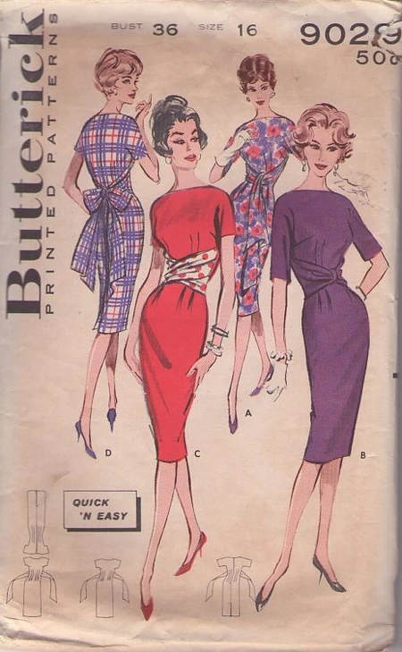 Butterick 9029 | Vintage Sewing Patterns | Fandom