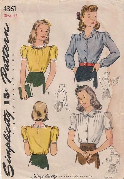 Simplicity 4361 A | Vintage Sewing Patterns | Fandom