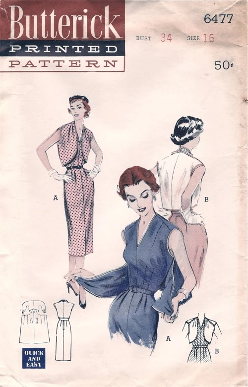 Butterick 6477 B | Vintage Sewing Patterns | Fandom