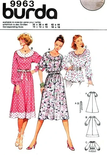 Burda 9963 | Vintage Sewing Patterns | Fandom