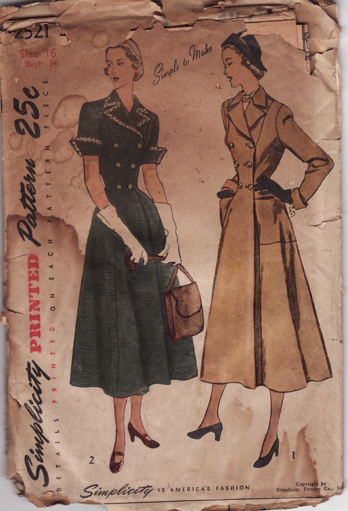 Simplicity 2521 | Vintage Sewing Patterns | Fandom