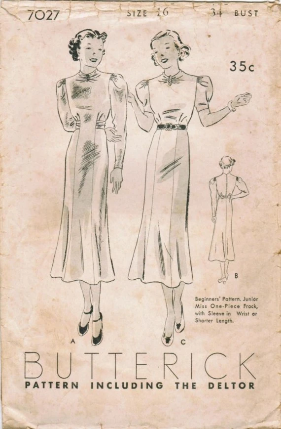 Butterick 7027 A | Vintage Sewing Patterns | Fandom