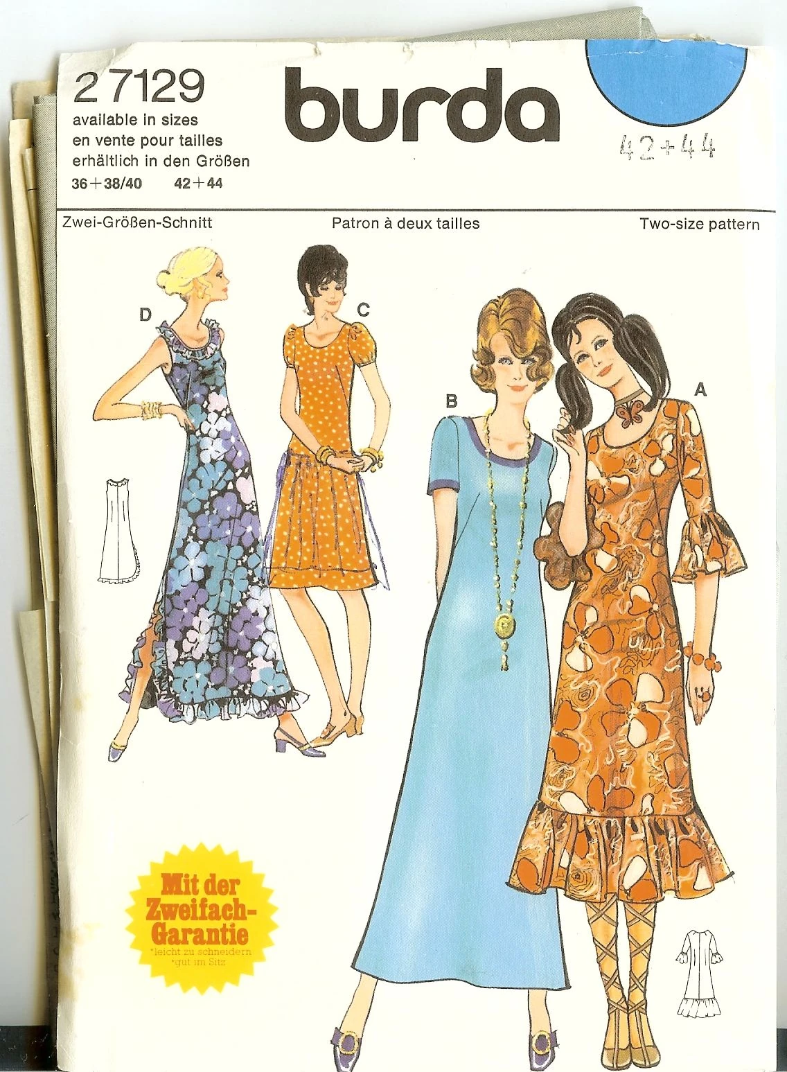 Burda 27129 | Vintage Sewing Patterns | Fandom