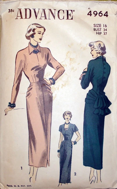 Advance 4964 | Vintage Sewing Patterns | Fandom