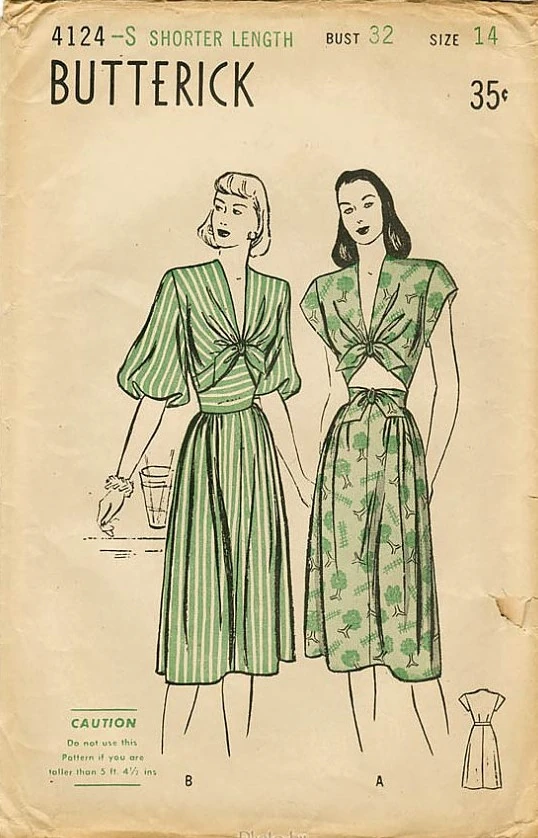 Butterick 4124 D | Vintage Sewing Patterns | Fandom