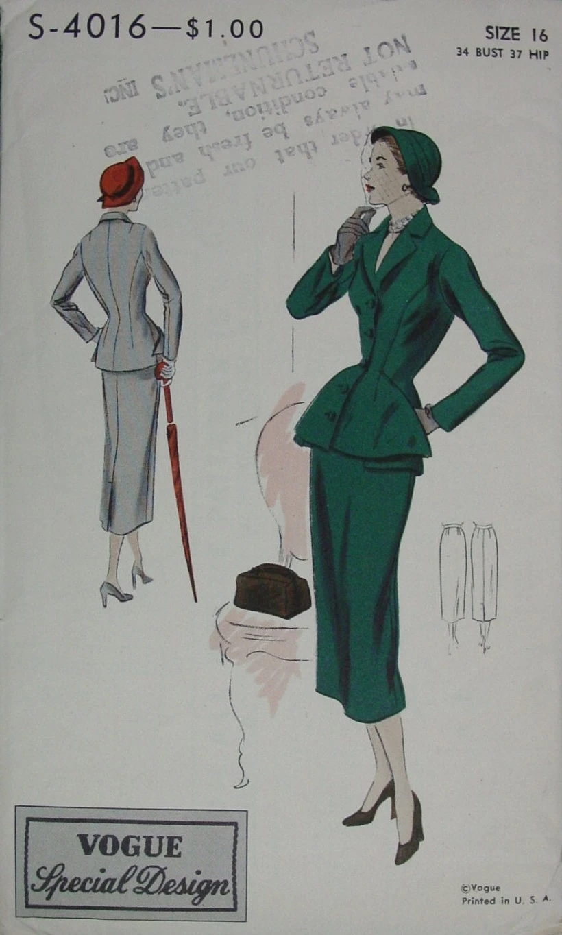 Vogue S-4016 | Vintage Sewing Patterns | Fandom