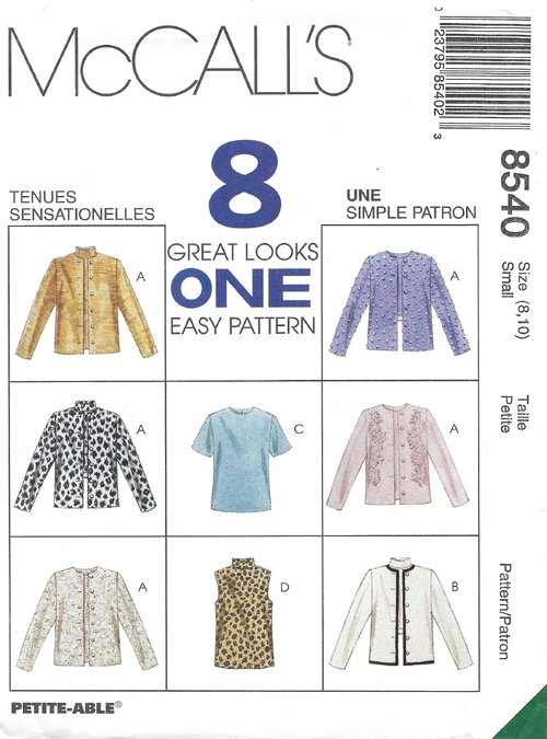 McCall's 8540 C | Vintage Sewing Patterns | Fandom