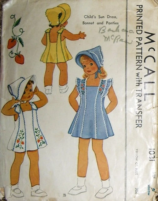 McCall 1031 | Vintage Sewing Patterns | Fandom