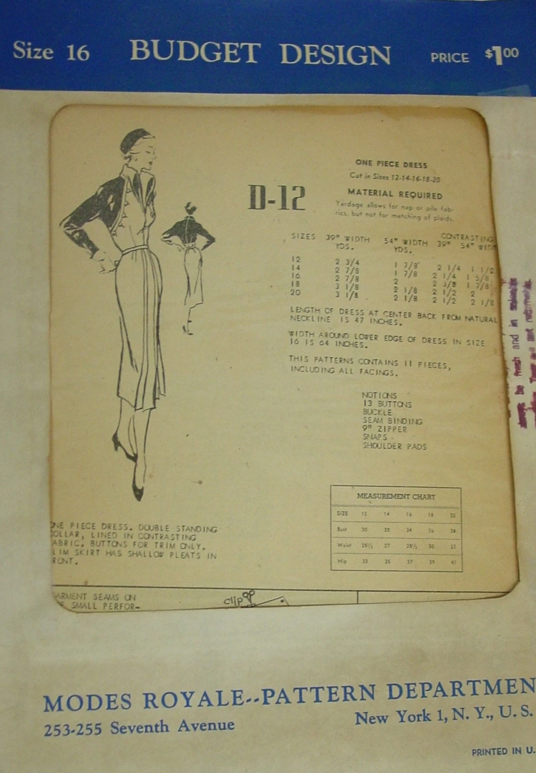 Modes Royale D-12 | Vintage Sewing Patterns | Fandom