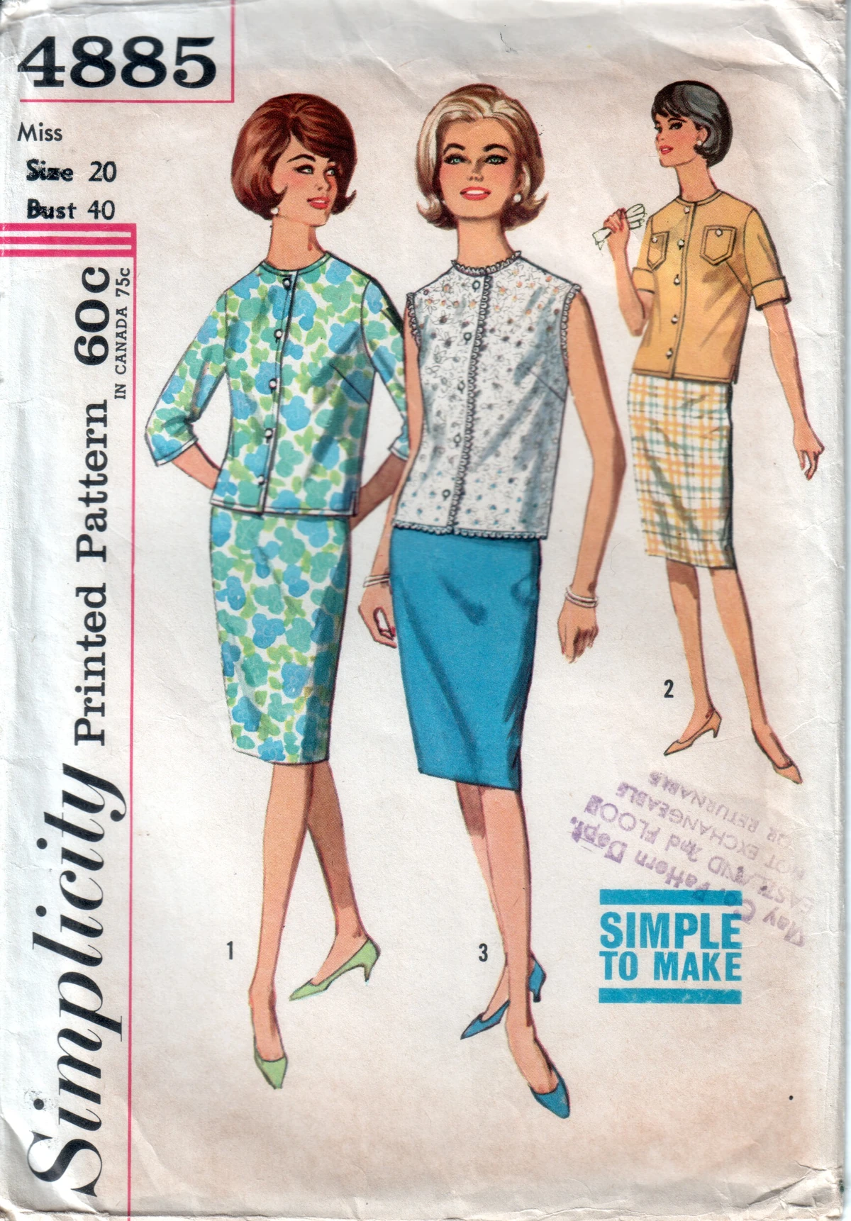 Simplicity 4885 A | Vintage Sewing Patterns | Fandom