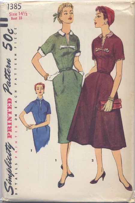 Simplicity 1385 A | Vintage Sewing Patterns | Fandom