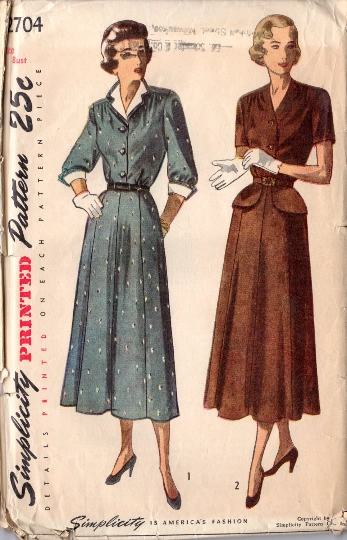Simplicity 2704 A | Vintage Sewing Patterns | Fandom