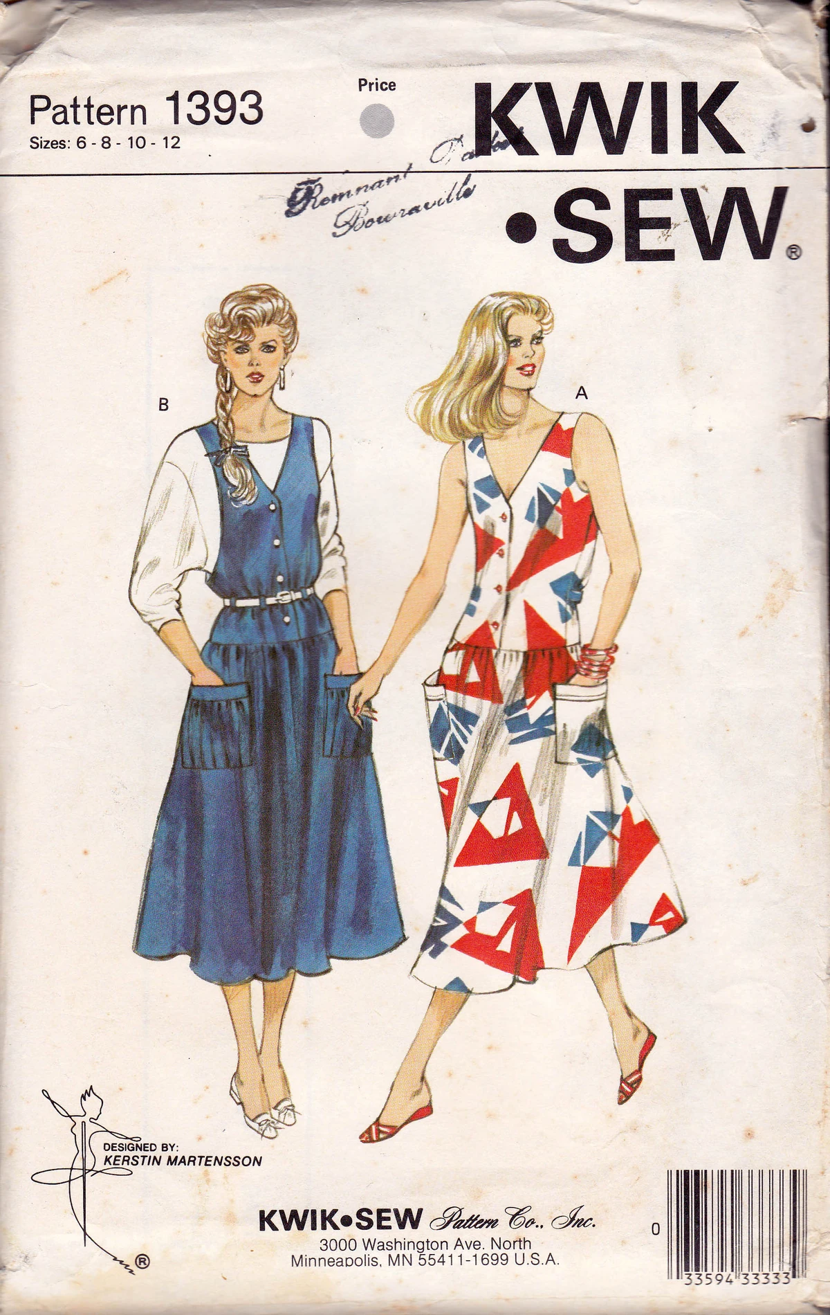 Kwik Sew 1393 | Vintage Sewing Patterns | Fandom