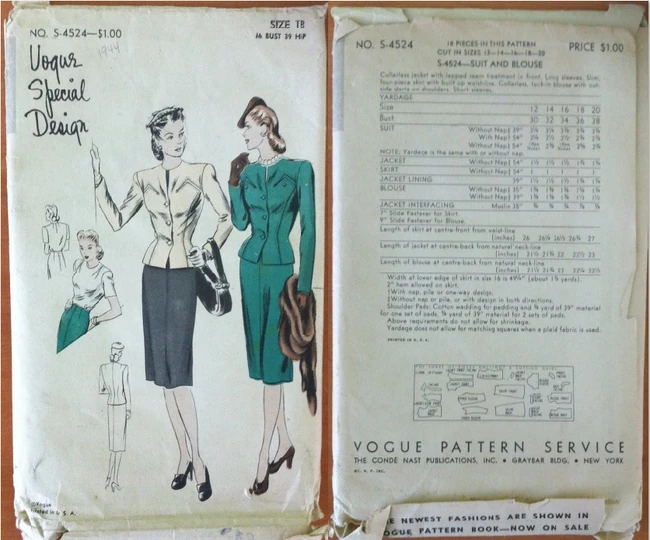 Vogue S-4524 | Vintage Sewing Patterns | Fandom