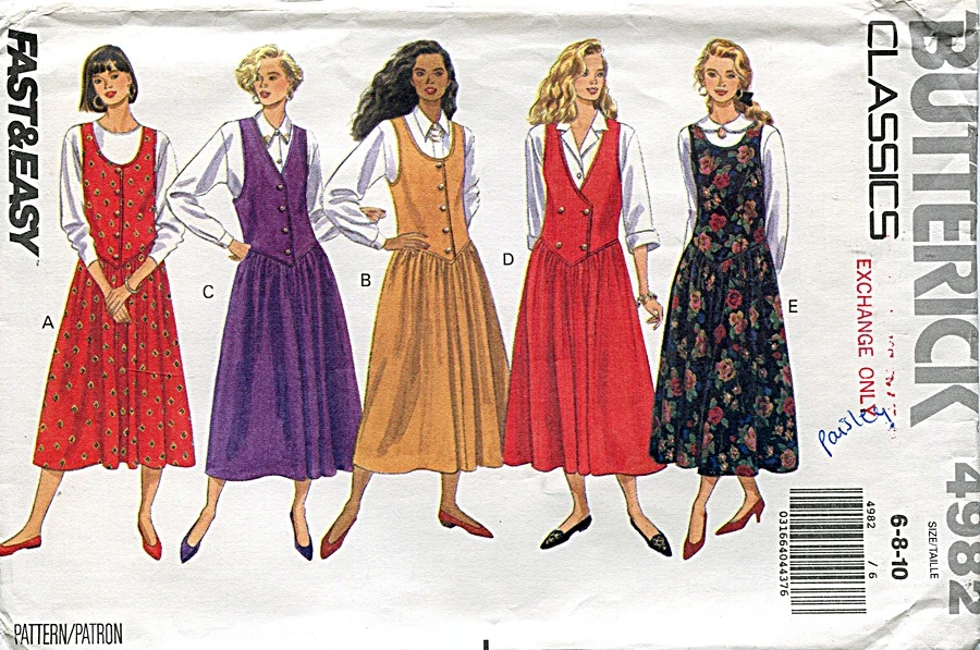 Butterick 4982 B | Vintage Sewing Patterns | Fandom
