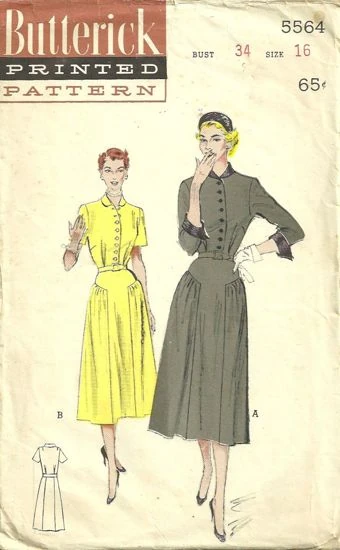 Butterick 5564 A | Vintage Sewing Patterns | Fandom