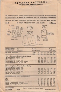 Advance 2645 | Vintage Sewing Patterns | Fandom