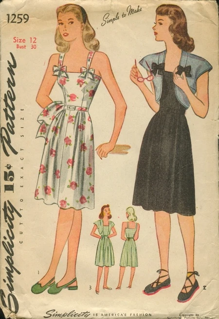 Simplicity 1259 | Vintage Sewing Patterns | Fandom
