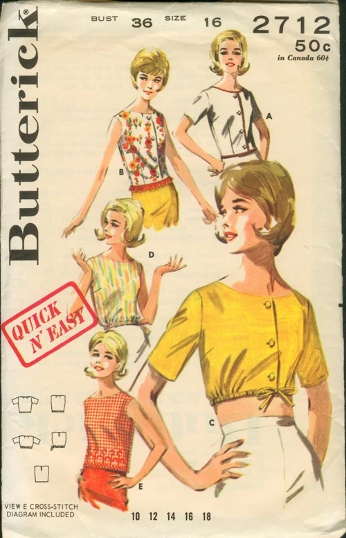 Butterick 2712 | Vintage Sewing Patterns | Fandom