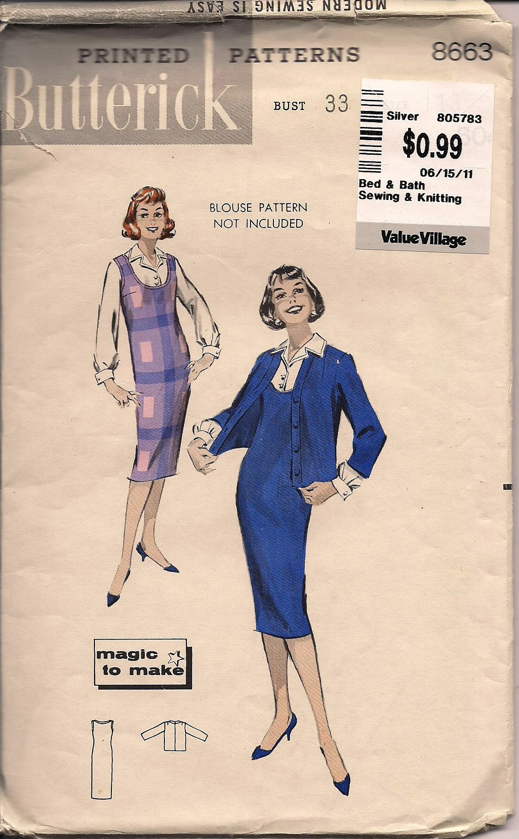 Butterick 8663 | Vintage Sewing Patterns | Fandom
