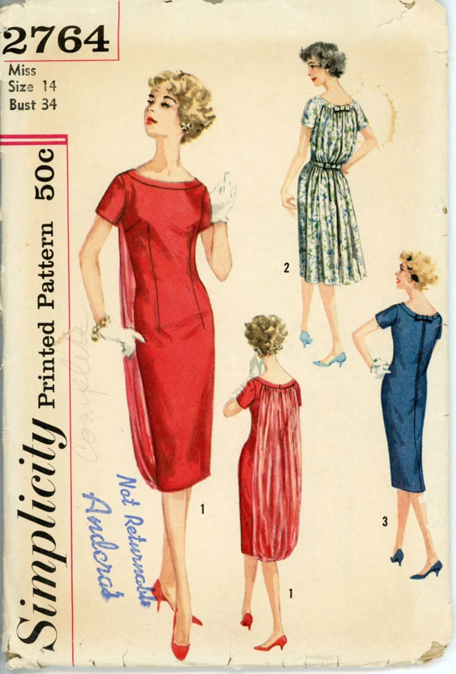 Simplicity 2764 A | Vintage Sewing Patterns | Fandom