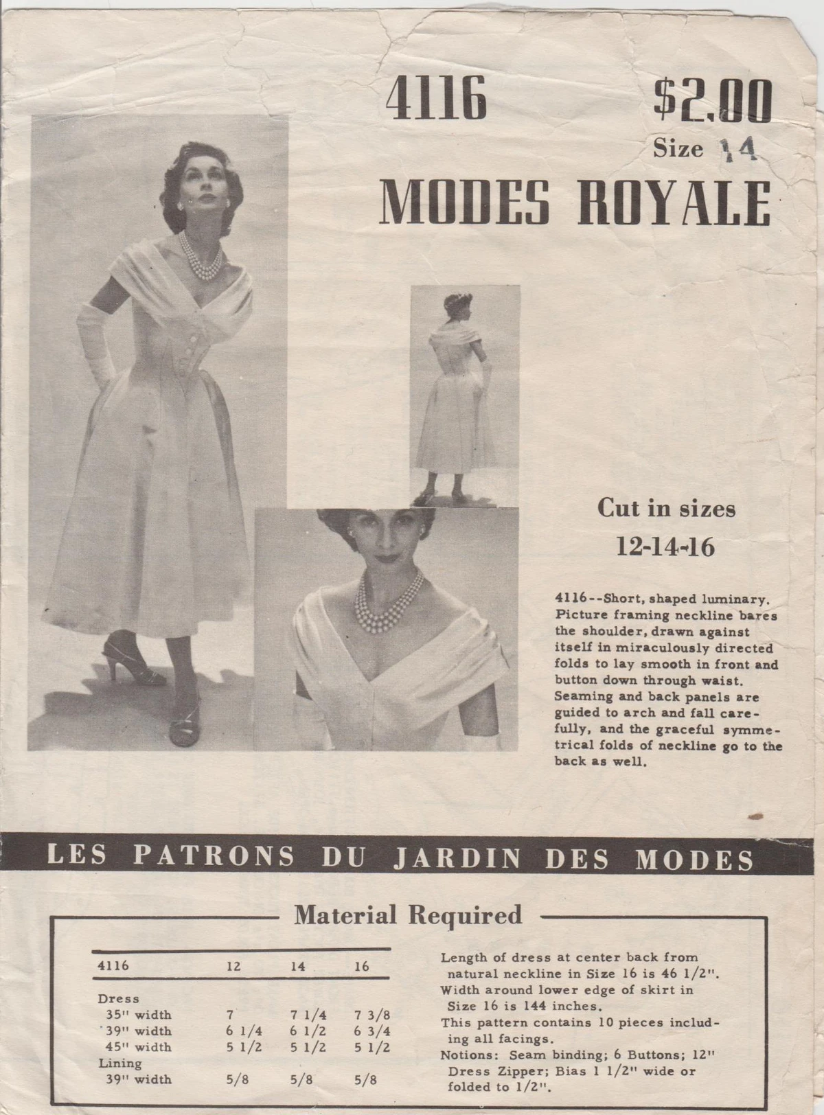 Modes Royale 4116 | Vintage Sewing Patterns | Fandom