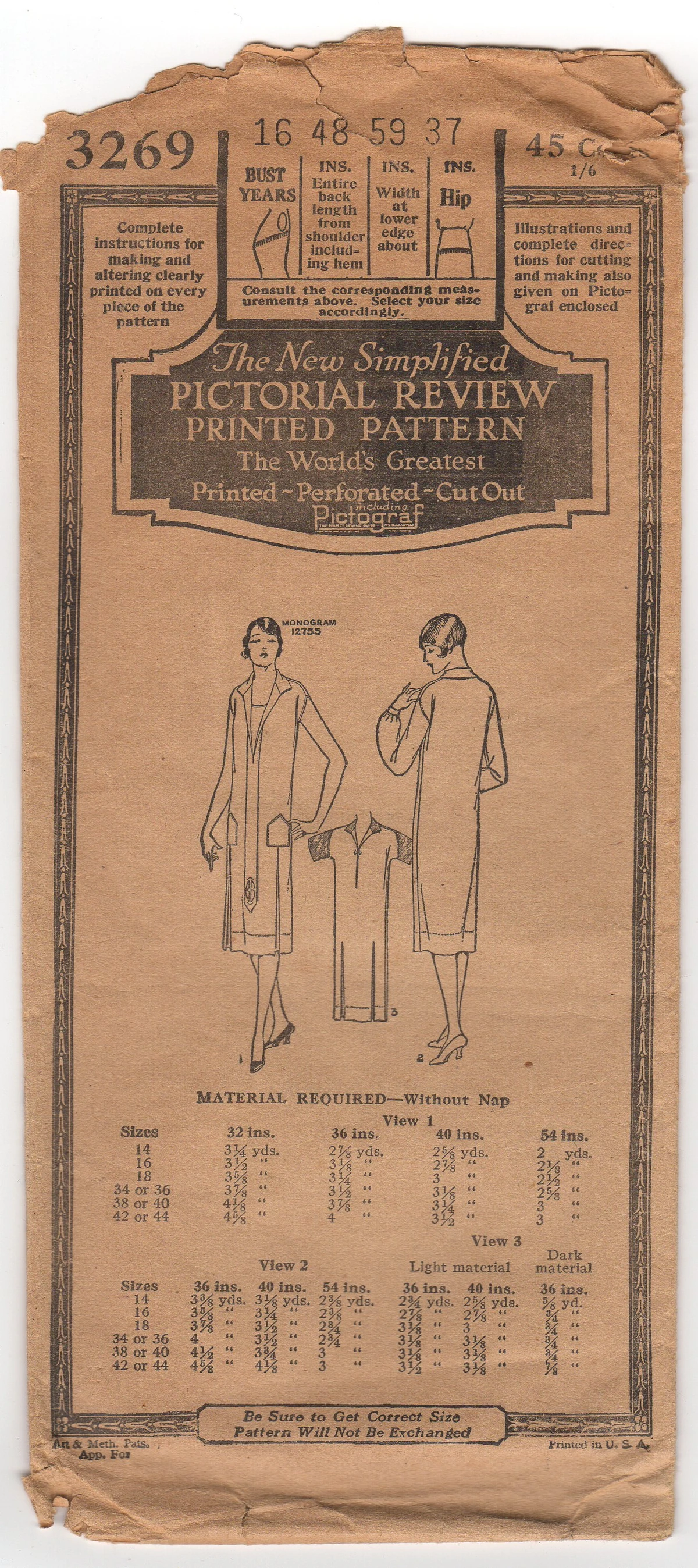 Pictorial Review 3269 | Vintage Sewing Patterns | Fandom