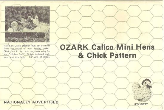 Ozark Calico Mini Hens & Chick Pattern | Vintage Sewing Patterns | Fandom