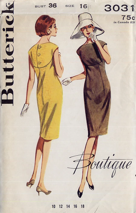 Butterick 3031 A | Vintage Sewing Patterns | Fandom