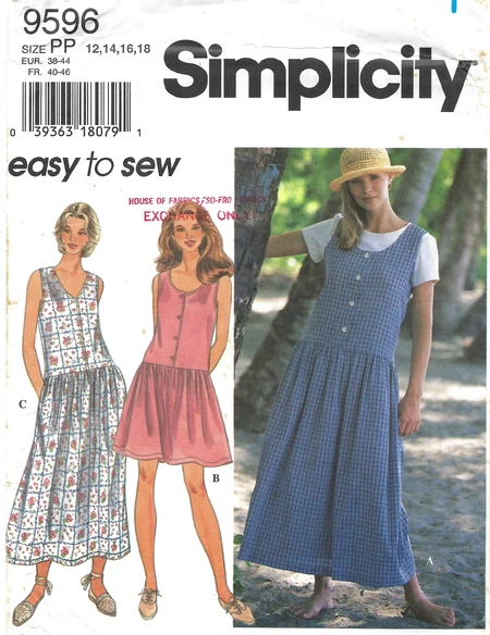 Simplicity 9596 B | Vintage Sewing Patterns | Fandom