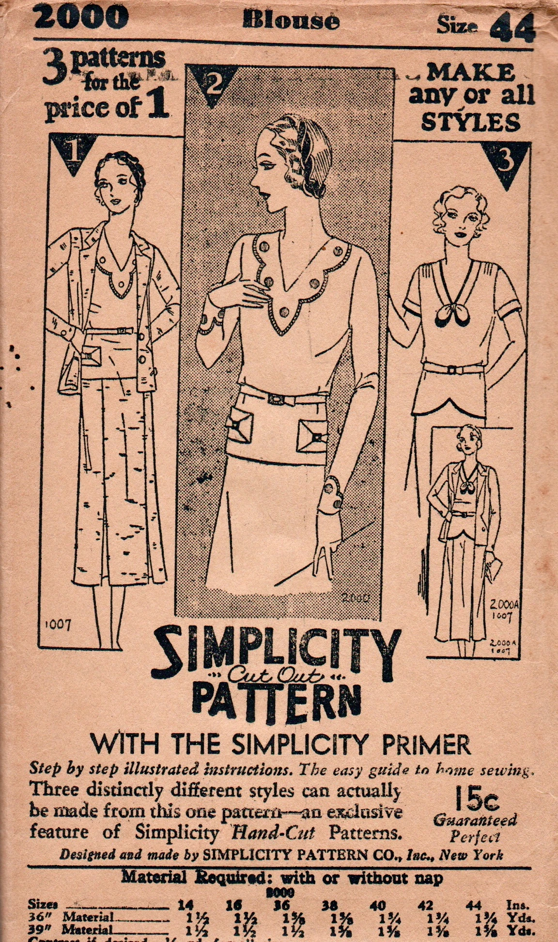 Simplicity 2000 C | Vintage Sewing Patterns | Fandom